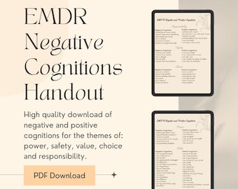 EMD Script Bundle Phases of EMDR Negative and Positive Cognitions EMDR ...