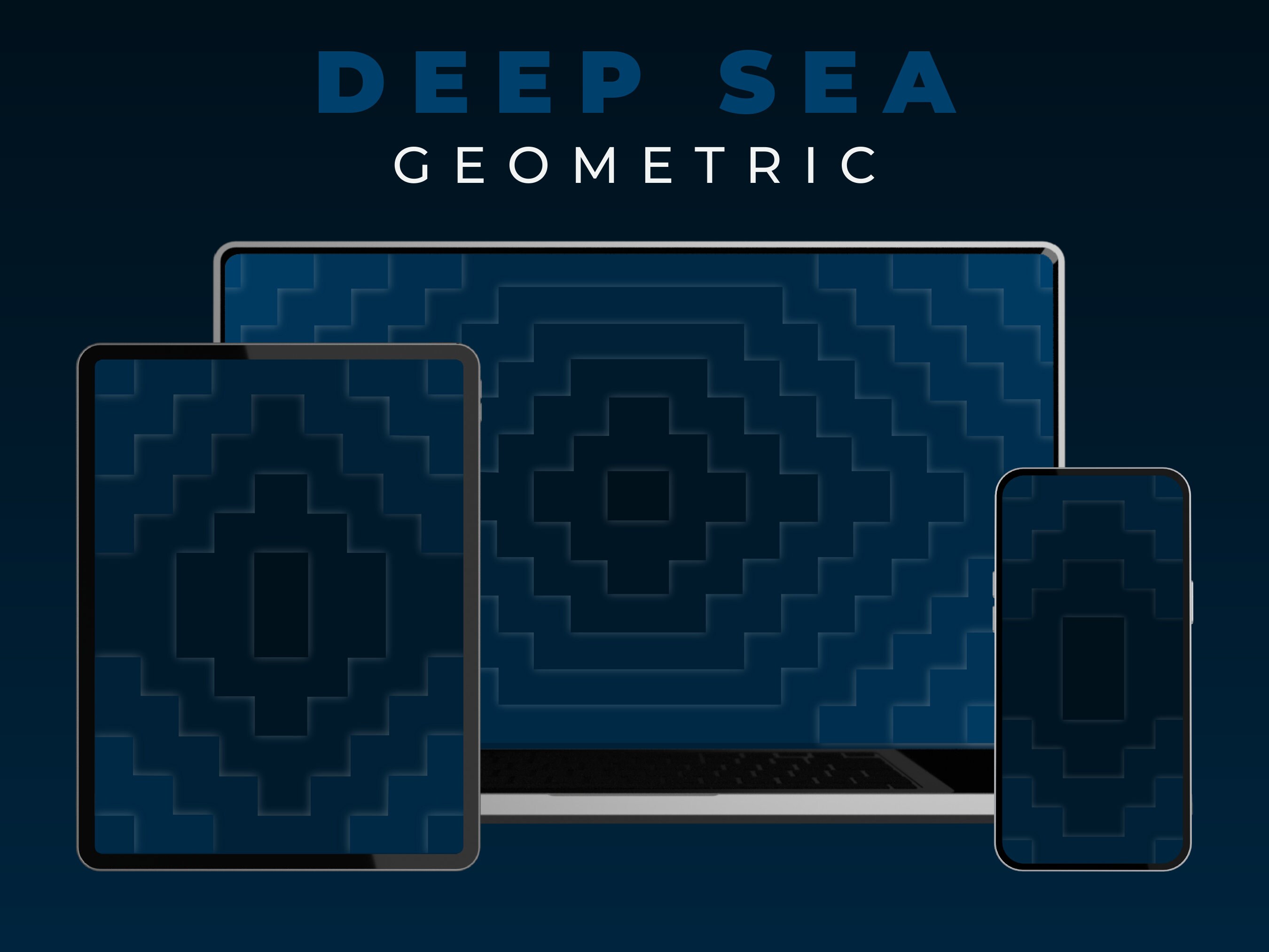 Geometric Deep Sea Wallpaper | Dark Blue iPhone Screensaver | iPad and ...