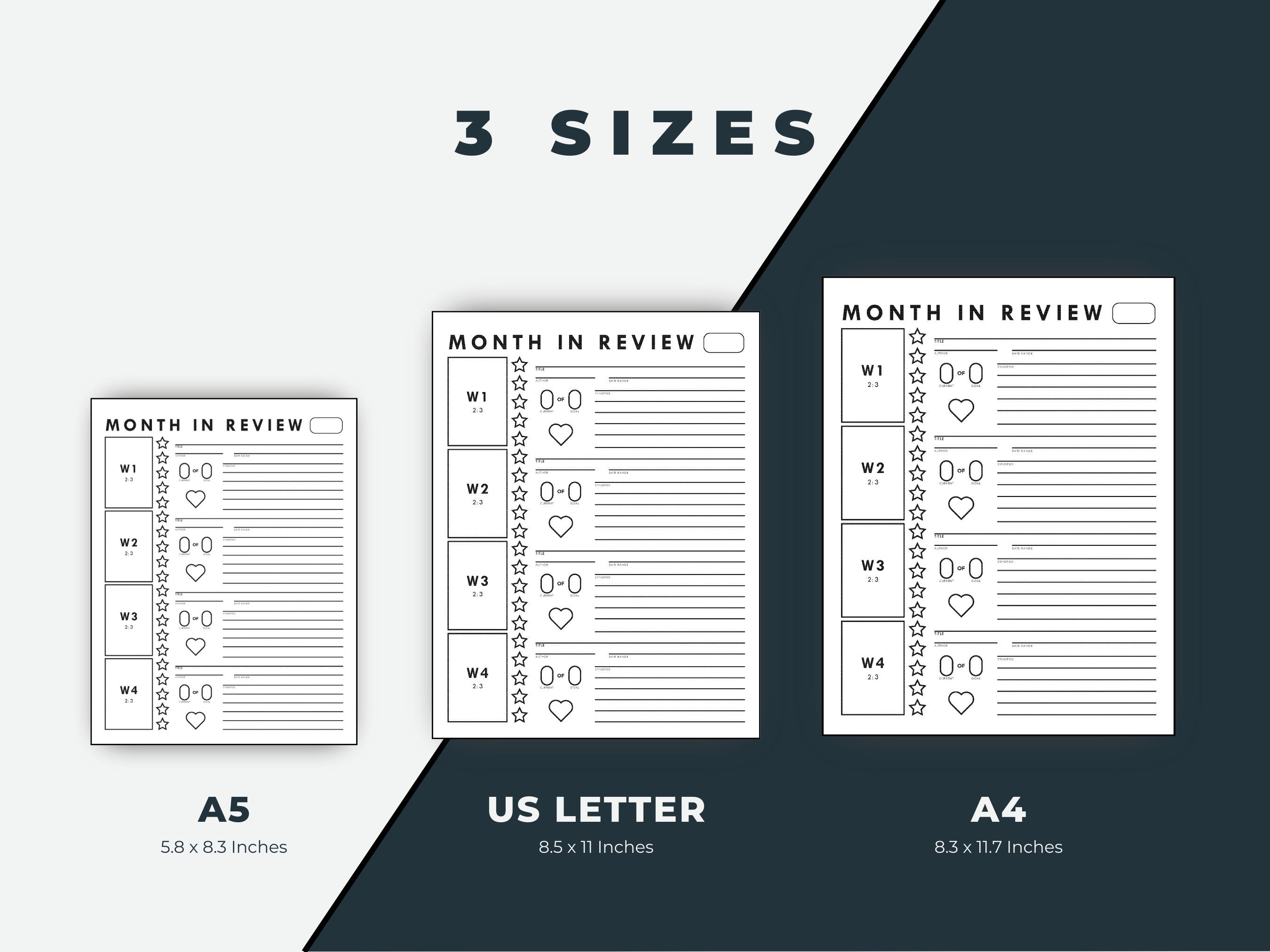 Month in Review Book Log Printable | Track Your Favorite Reads of Each ...