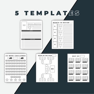 Book Log Printable | Reading Journal With 52 Books Challenge | Book ...
