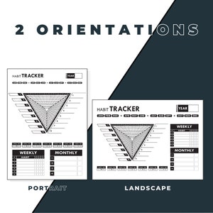 Printable Habit Tracker | Minimalistic Triangle Aesthetic | Daily ...