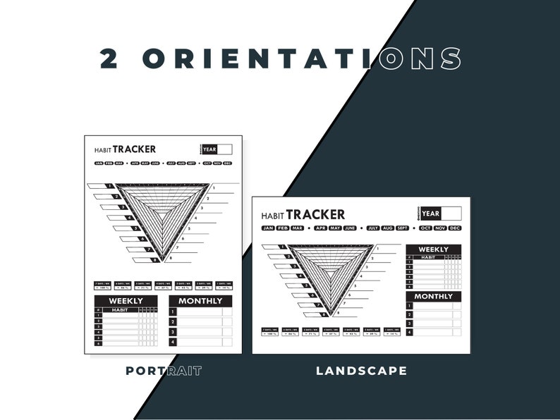 Printable Habit Tracker | Minimalistic Triangle Aesthetic | Daily ...