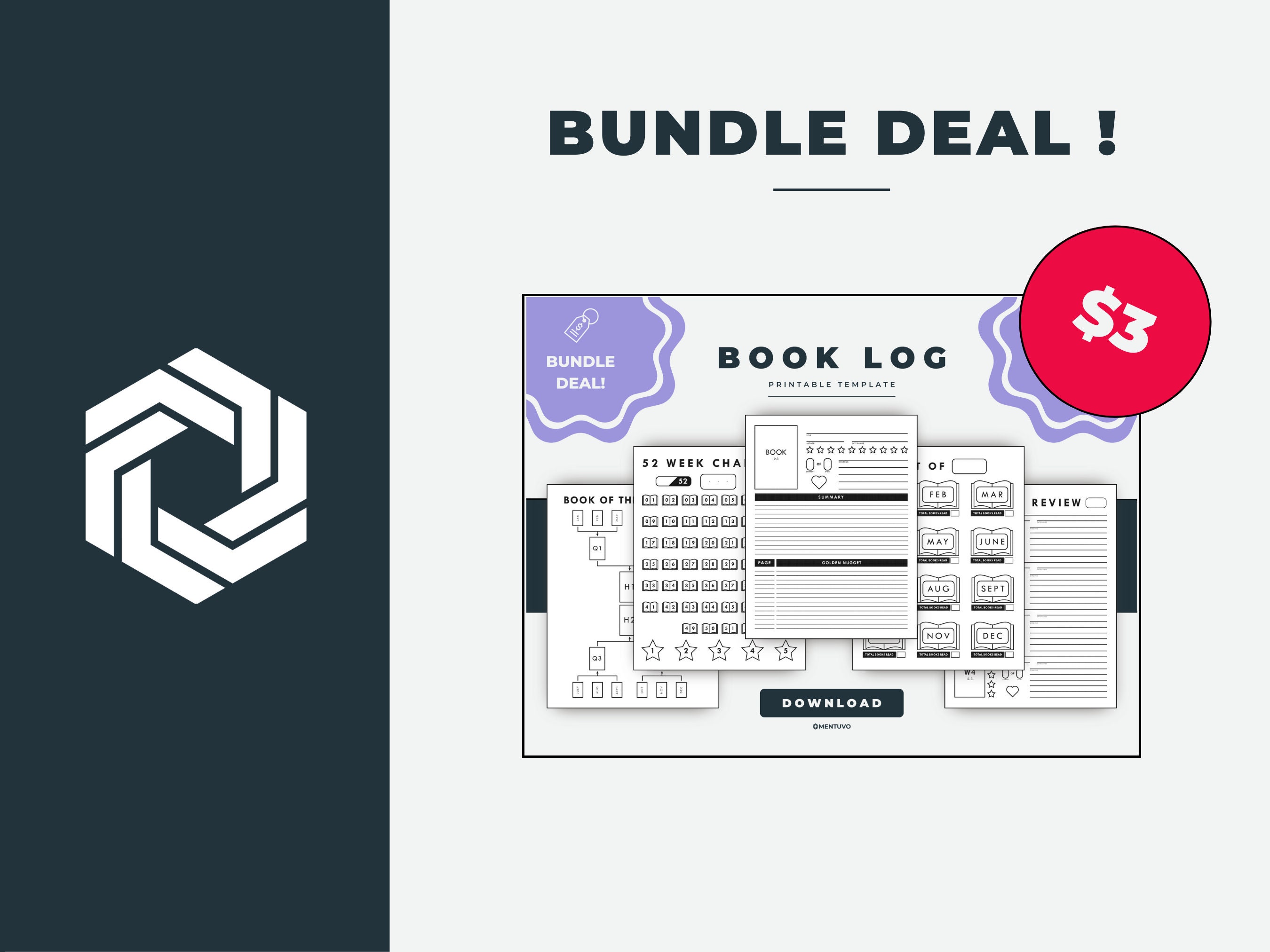 Best of Each Month Book Log Printable | Book Tracker & Reading Journal ...