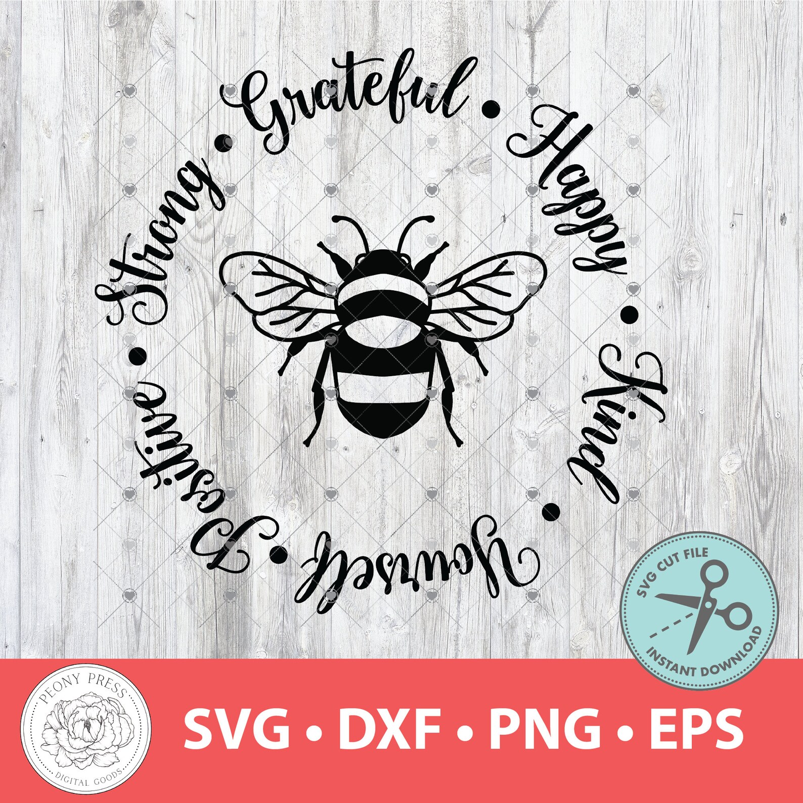 Positive Affirmations With Bee SVG Design, Honeybees & Positivity ...