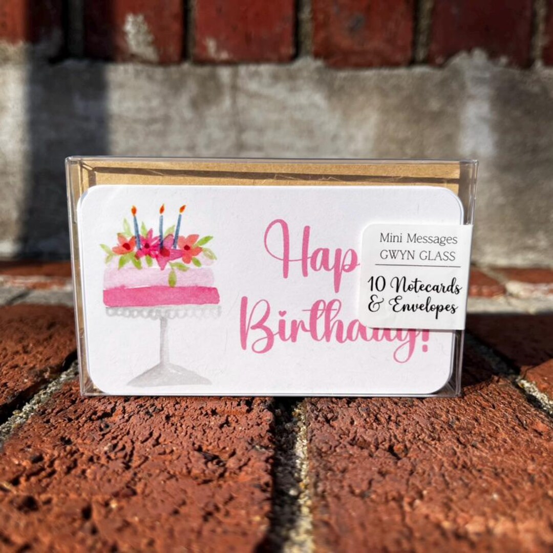 Set of 10 Mini Birthday Cards, Mini Messages, Mini Note Cards, Birthday ...