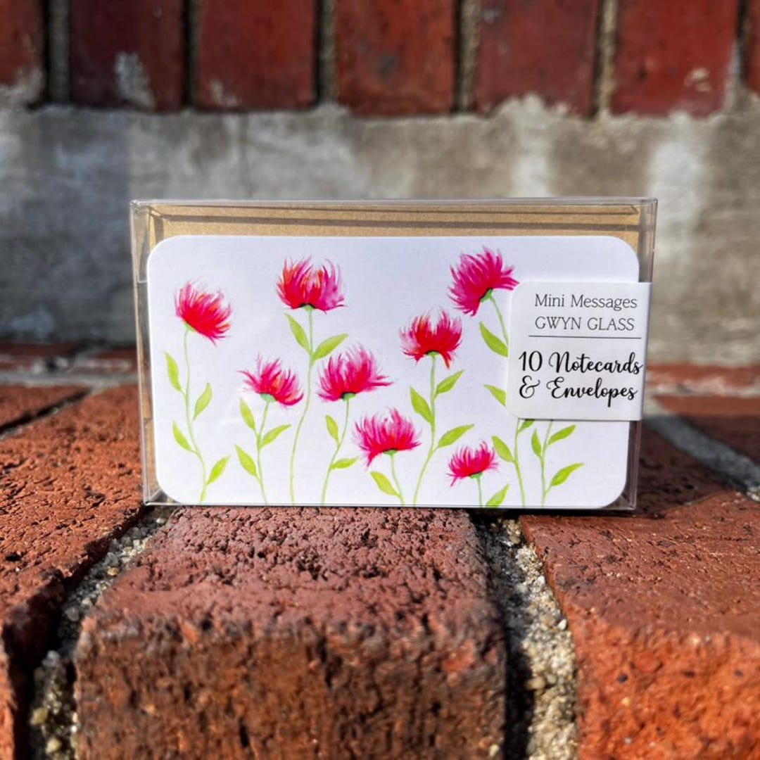Floral Mini Messages, Mini Cards, Blank on Back, Flat Card, Set of 10 ...