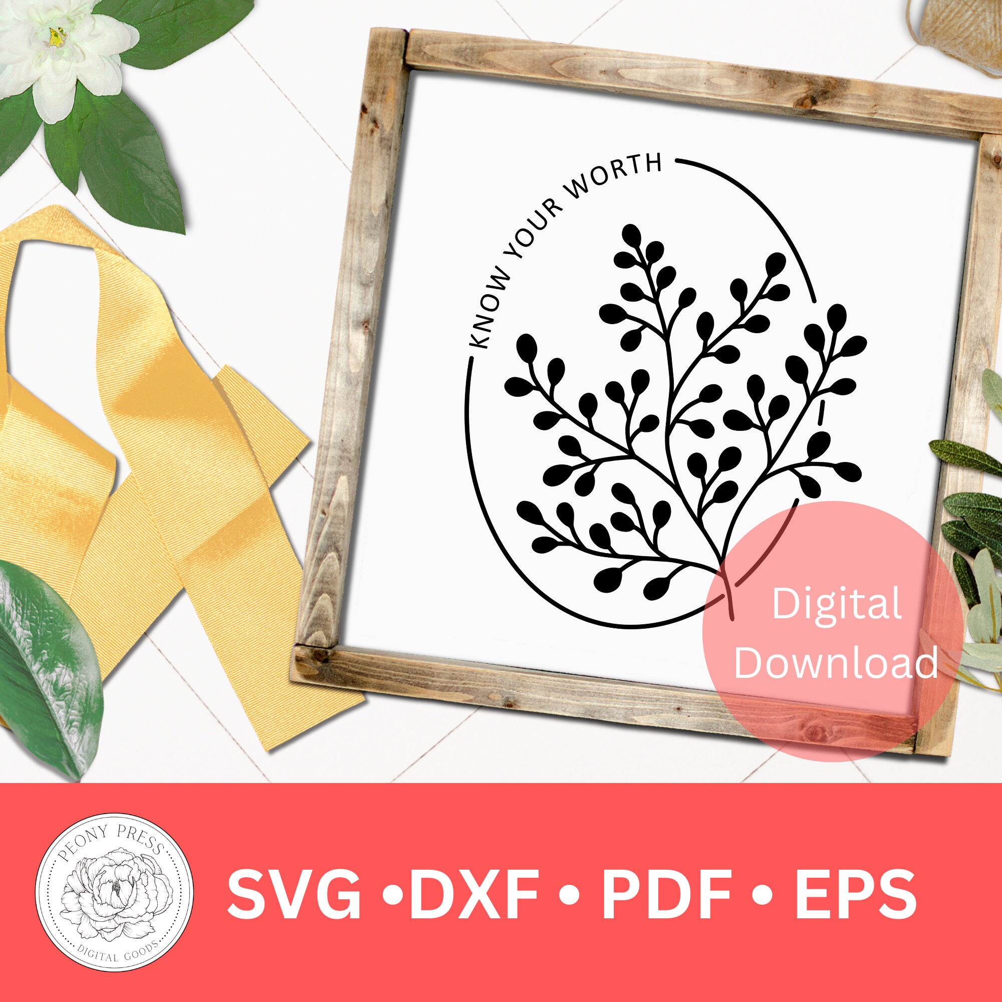 Know Your Worth SVG Files, Cricut Cutting Files, T-shirt Files, Digital ...