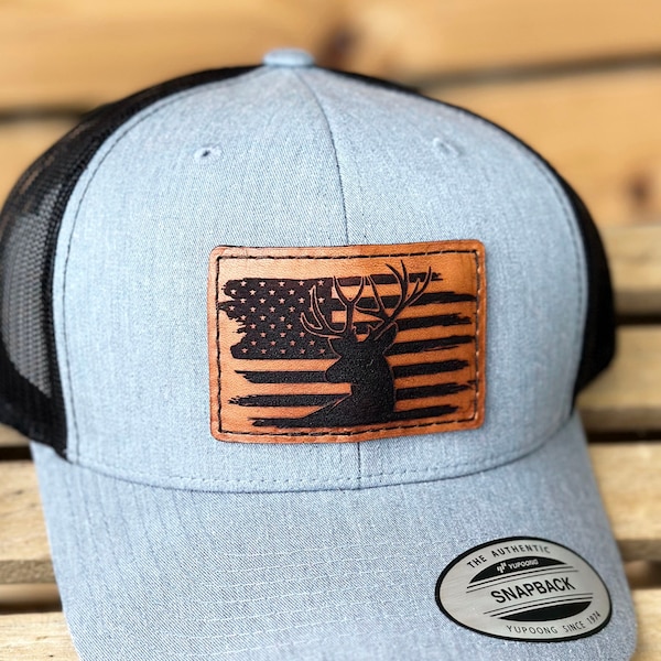 Whitetail Deer Leather Hat Patch - Etsy