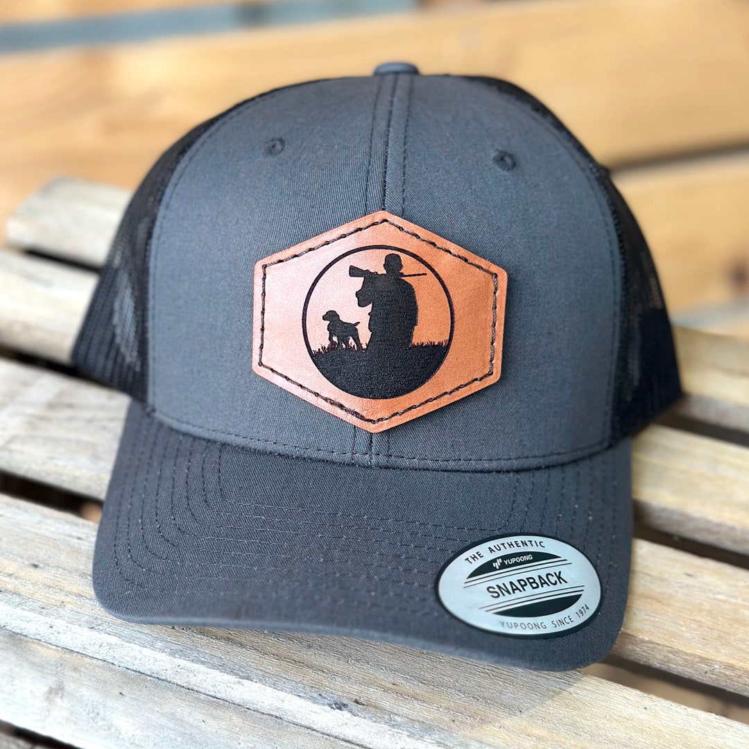 Gunner Snapack Leather Patch Hat Gun Dog, Pheasant Hunting, Hunting Dog, Quail Hunting, GSP ...