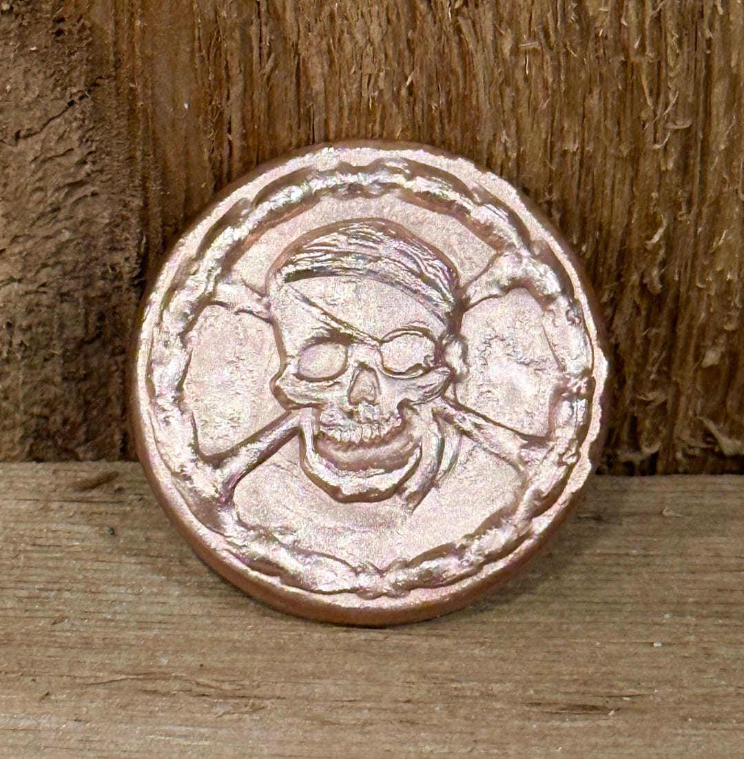 3-4 Oz Pure .999 Copper Pirate Coin | Hand Poured .999 Fine Copper ...