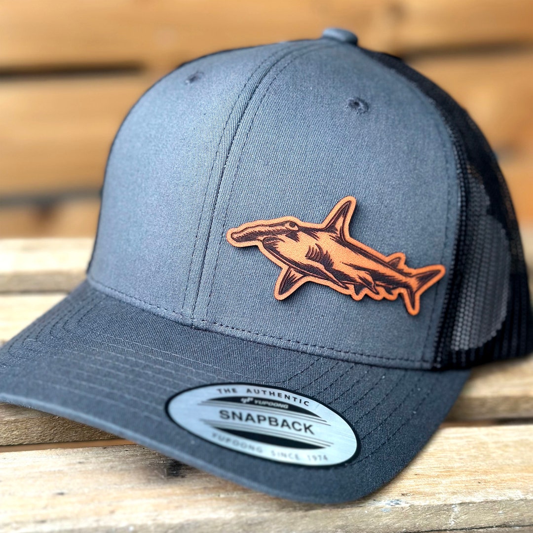 Hammerhead Shark Mesh Snapback Trucker Hat Laser Engraved Shark on ...