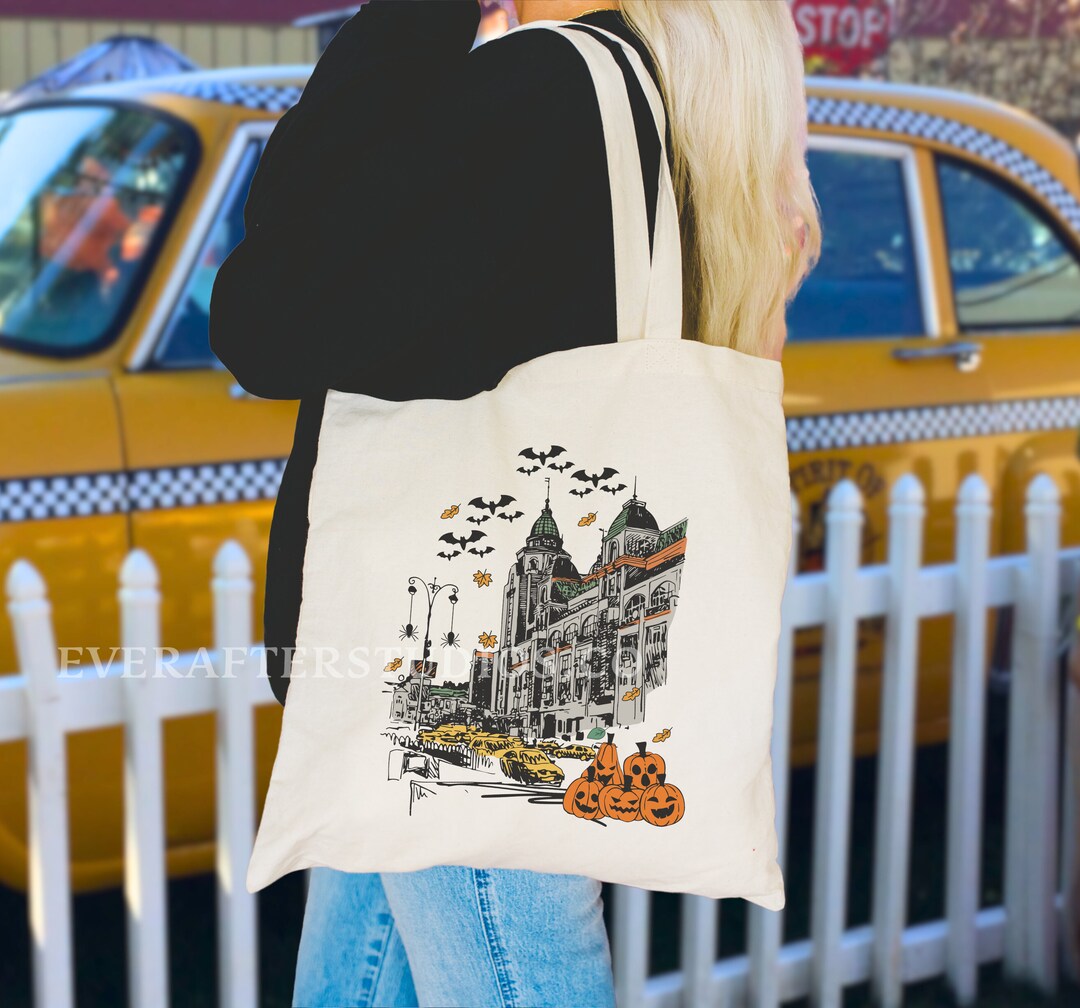 Skeleton Taxi Tote Bag / Halloweentown University / MNSSHP - Etsy