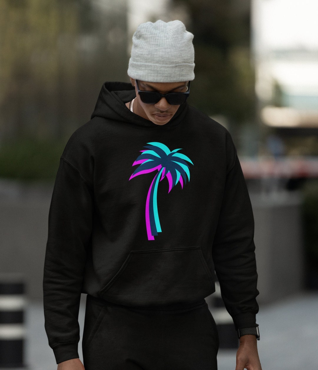 Retrowave Palm New Age Hoodie, Vaporwave Synthwave Clothing, Lounge ...