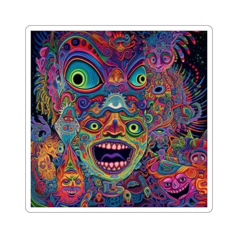 Trippy Face Sticker - Etsy