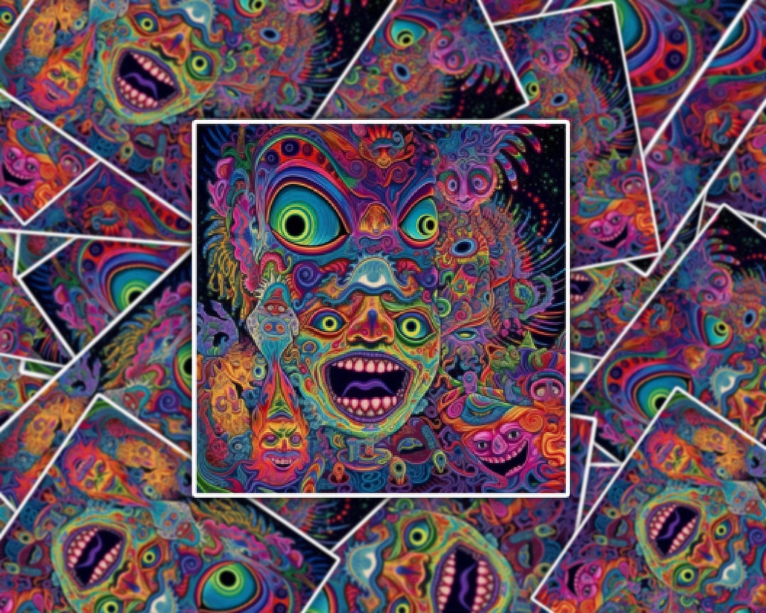 Trippy Face Sticker - Etsy