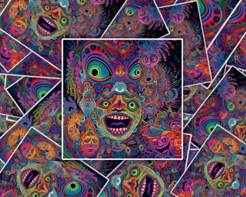 Trippy Face Sticker - Etsy