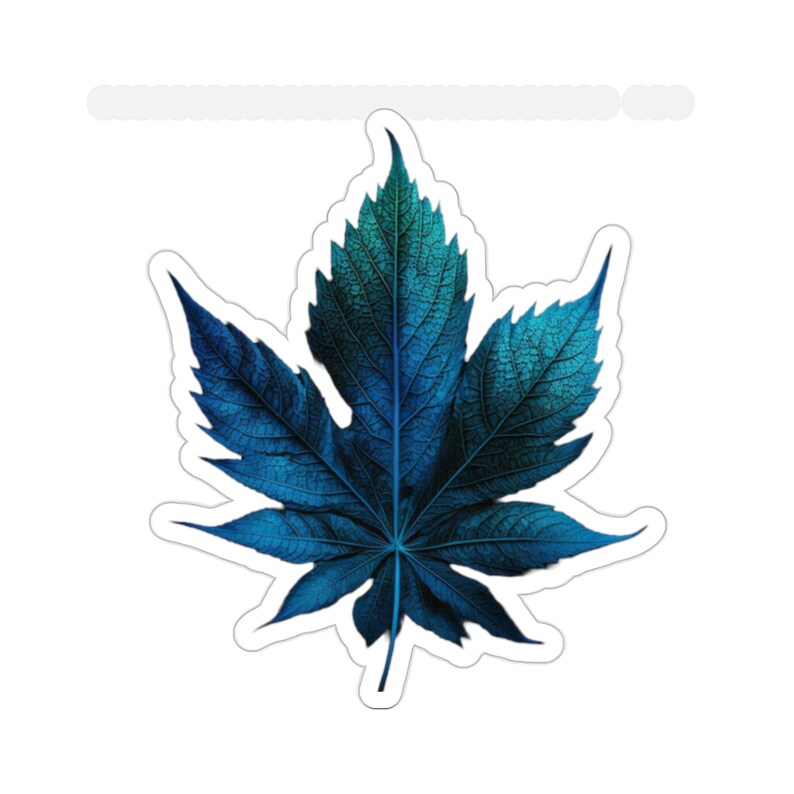 Blue Weed Leaf Sticker - Etsy