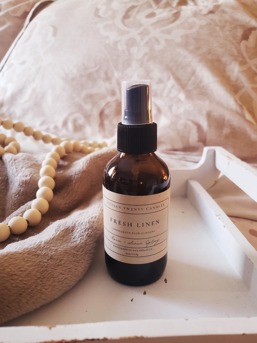 Fresh Linen Room Spray 4oz Amber Bottle, Odor Eliminator, Home Living ...