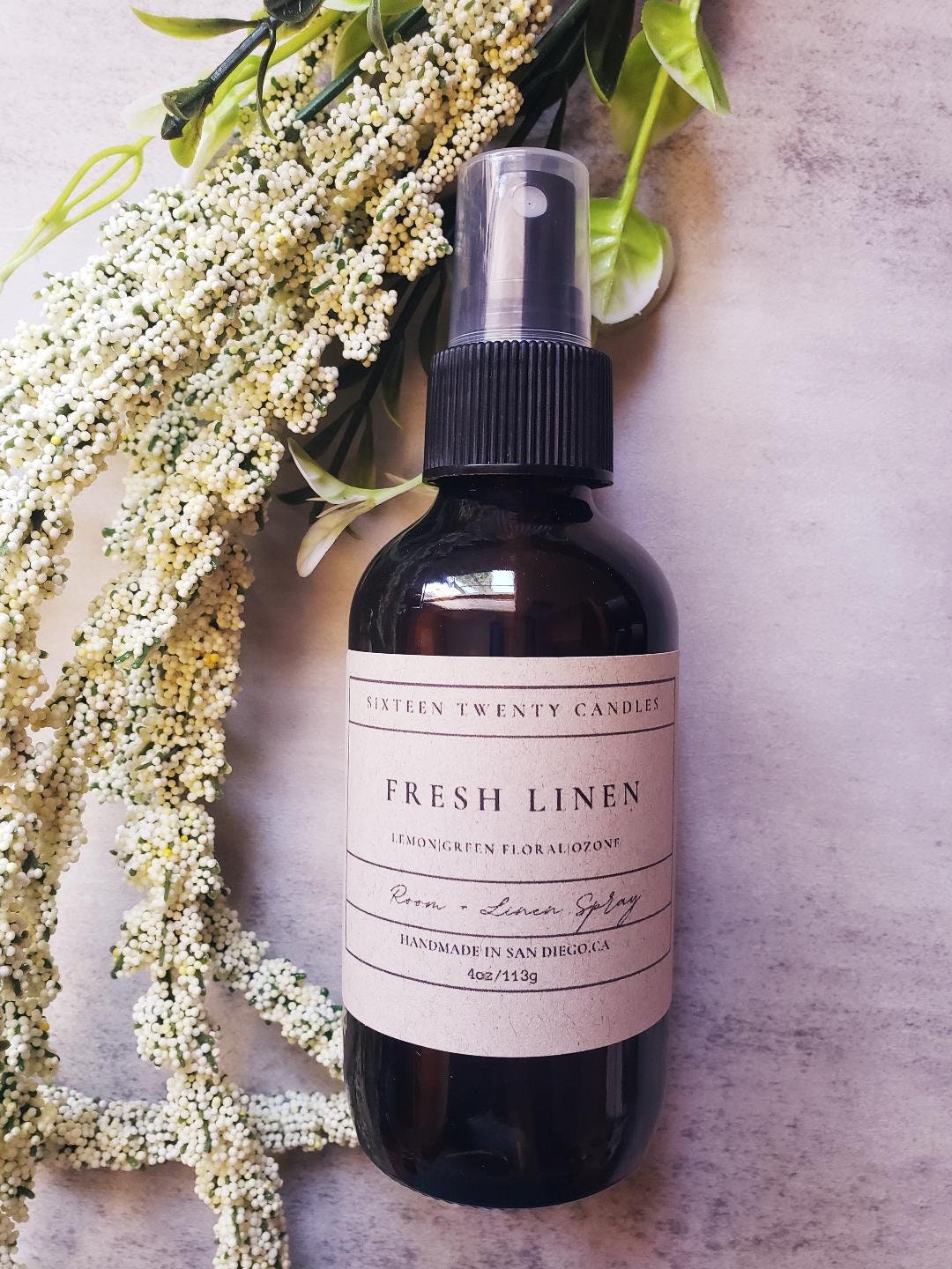 Fresh Linen Room Spray 4oz Amber Bottle, Odor Eliminator, Home Living ...