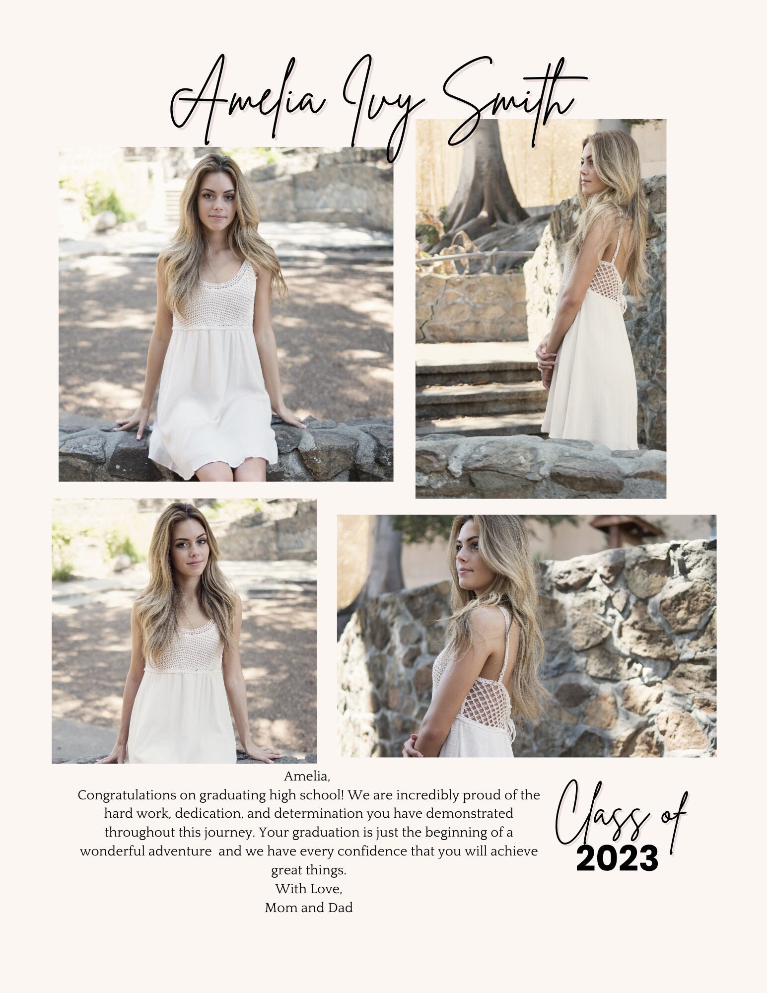 Senior Yearbook Ad Template, Editable Full Page Yearbook Ad, Yearbook ...