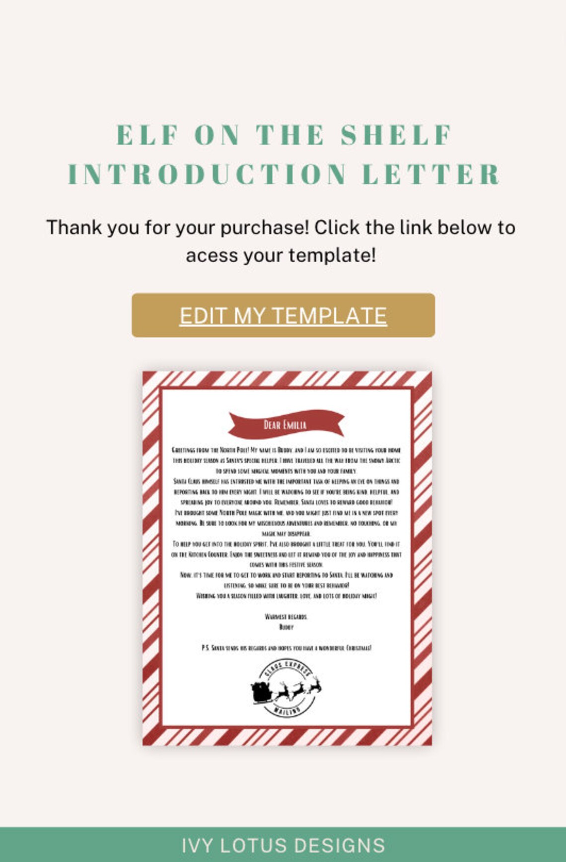 EDITABLE Elf on the Shelf Introduction Letter first Time Arrival - Etsy