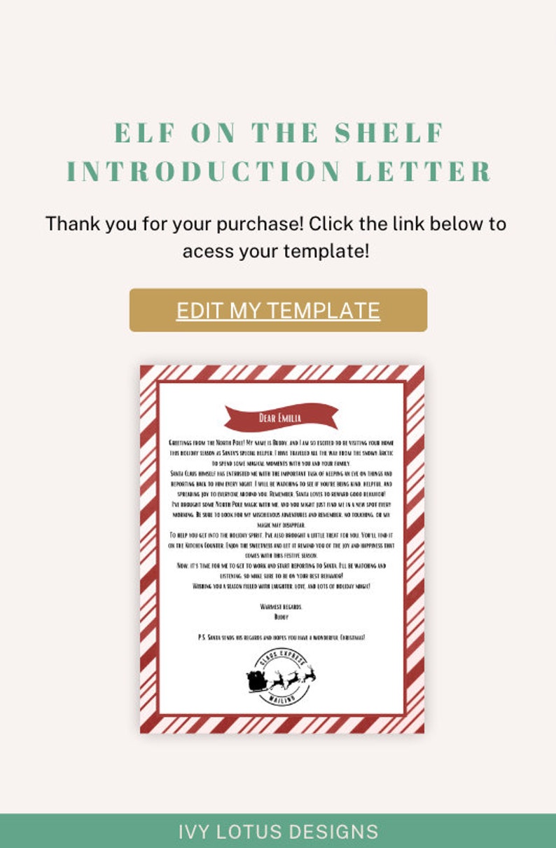 EDITABLE Elf on the Shelf Introduction Letter first Time Arrival - Etsy