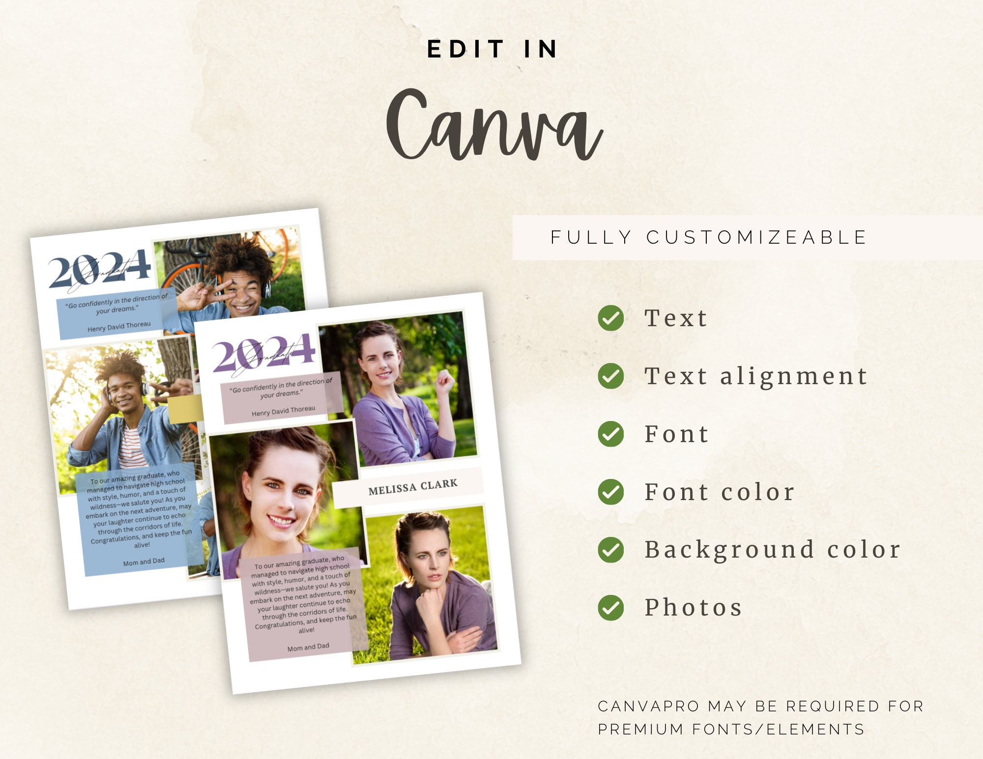 Senior Tribute Yearbook Ad Template, Editable Full Page Yearbook Ad ...