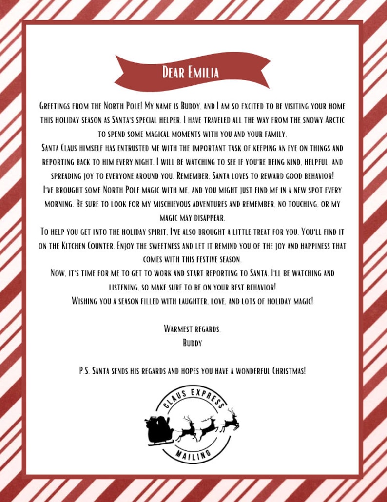 EDITABLE Elf on the Shelf Introduction Letter first Time Arrival - Etsy