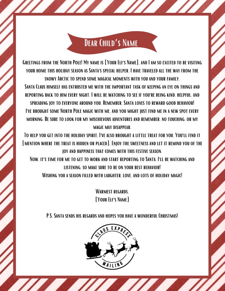 EDITABLE Elf on the Shelf Introduction Letter first Time Arrival - Etsy