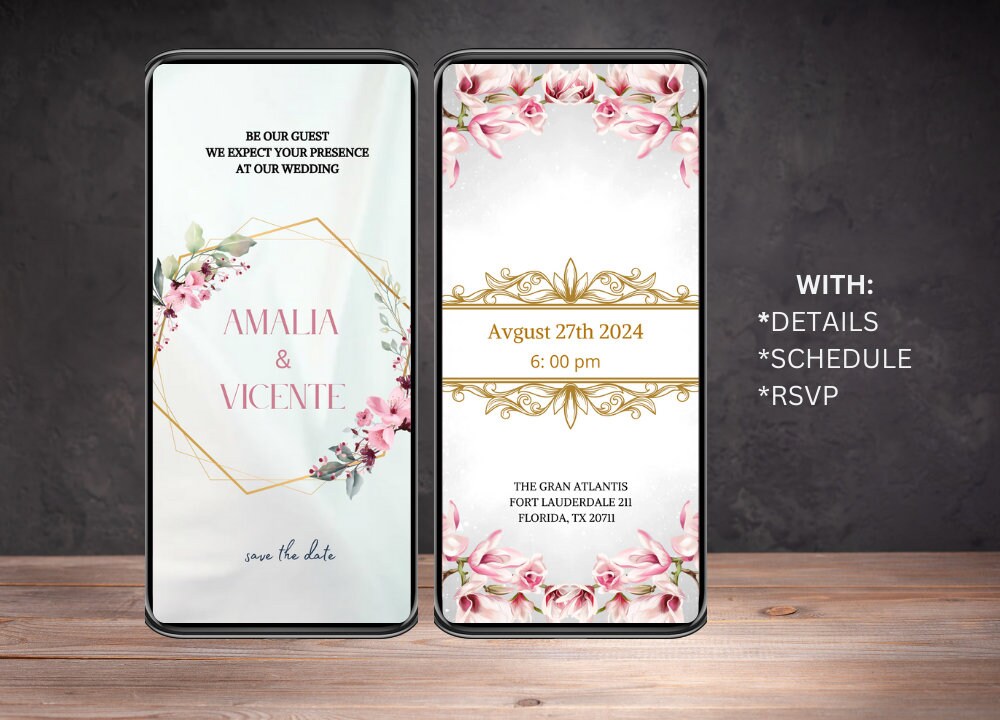 Wedding Video Invitation, Wedding Animated Card, Digital Electronic ...