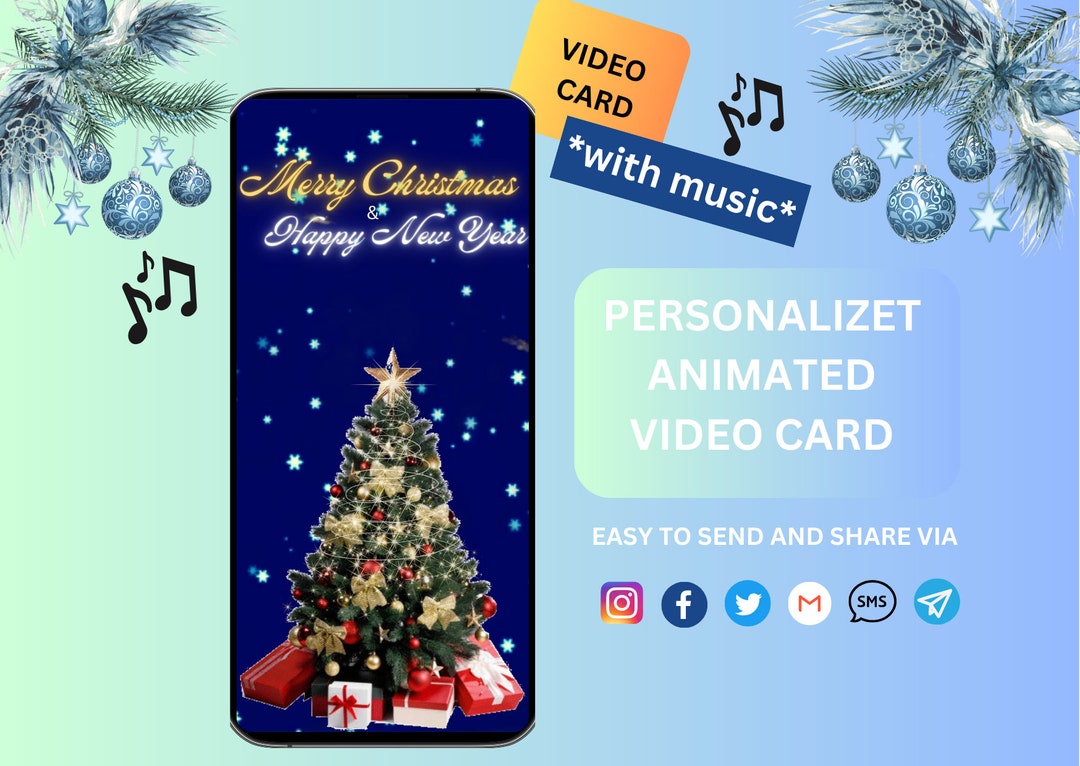 Animated Christmas Video Ecard: Editable Holiday Greeting (digital) - Etsy