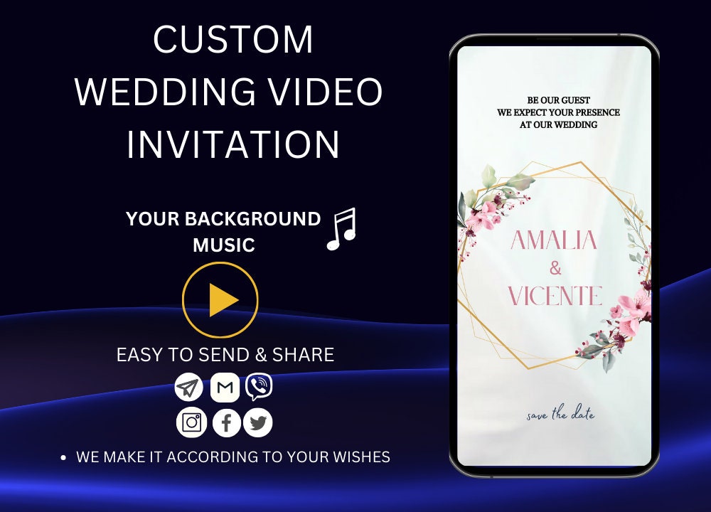 Wedding Video Invitation, Wedding Animated Card, Digital Electronic ...