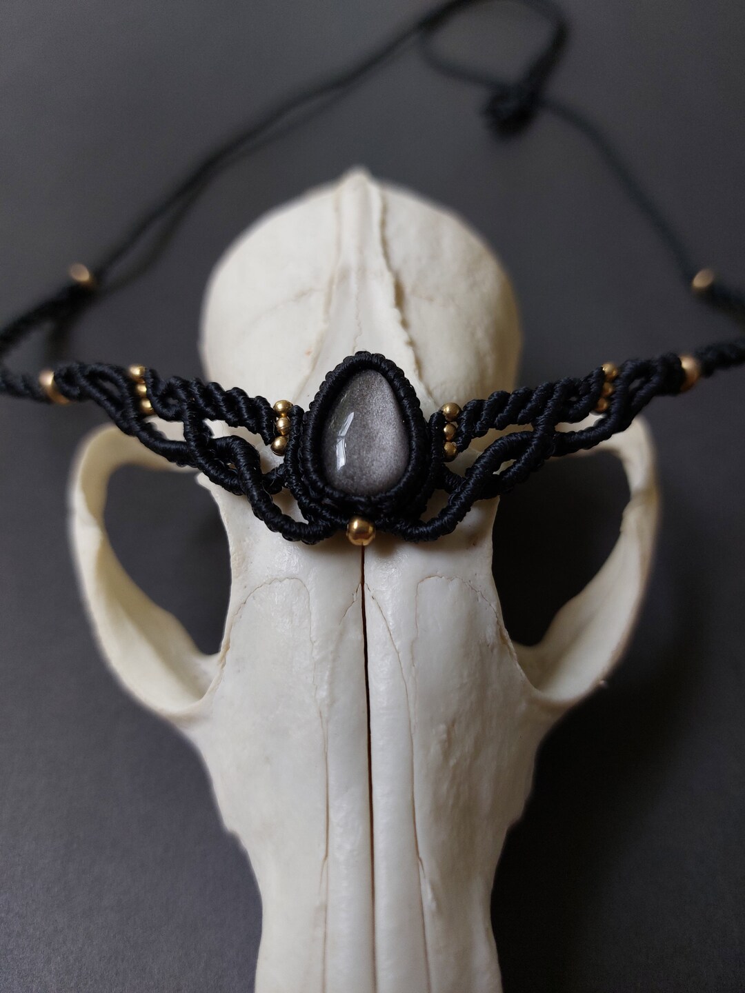 Black Gothic Tiara Witchy Headpiece or Crystal Choker Dark Fairy Tiara ...