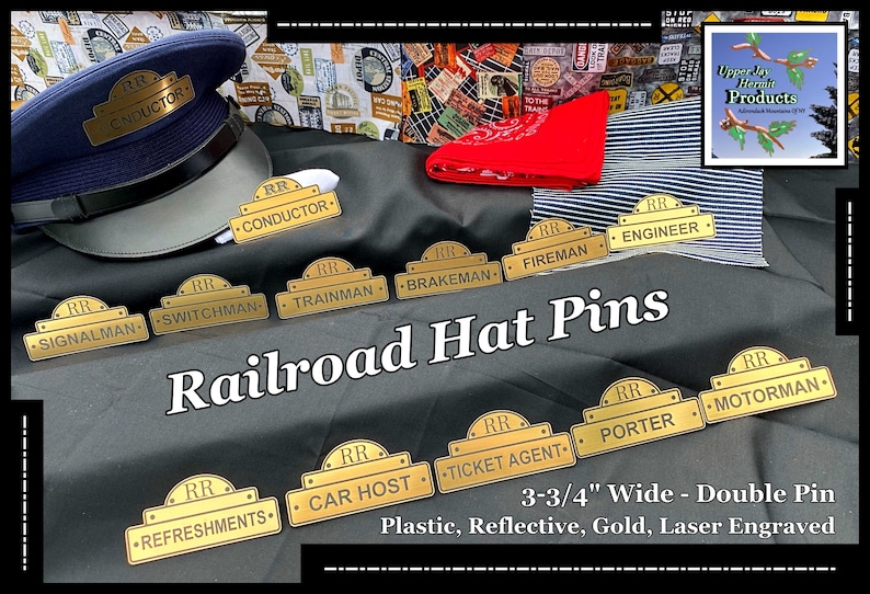 Railroad Hat Name Pins Name Badges - Etsy