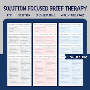 Solution Focused Therapy Questions Cheat Sheet (PDF) - Etsy