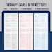 Therapy Goals and Objectives Bundle, Clinical Therapy Notes, Therapist ...