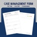 Case Management Form: Client Documentation, Social Worker Tools (PDF ...