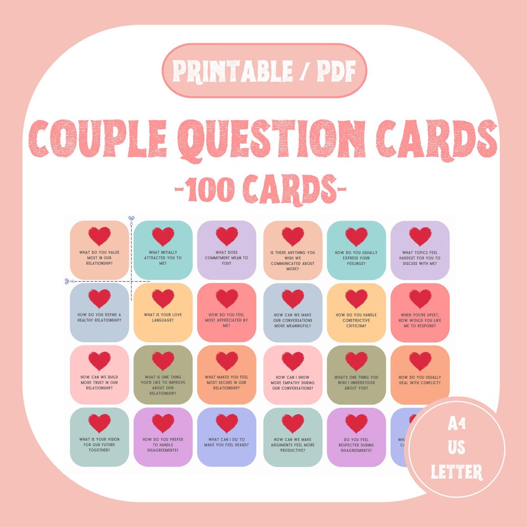 Couple Question Cards, Conversation Starters Cards, Date Night Cards ...