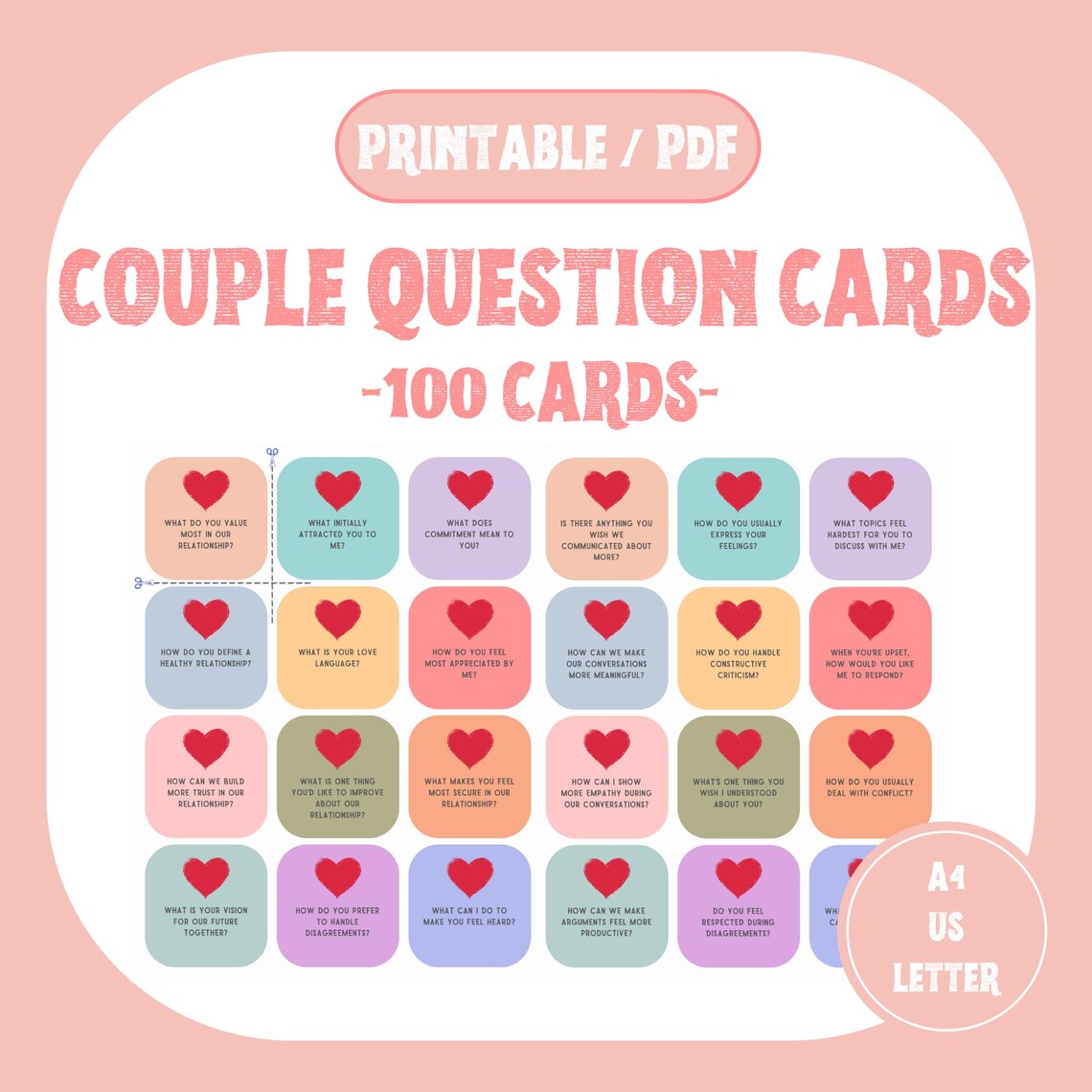 Couple Question Cards, Conversation Starters Cards, Date Night Cards ...
