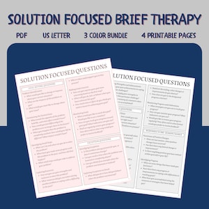 Solution Focused Therapy Questions Cheat Sheet (PDF) - Etsy