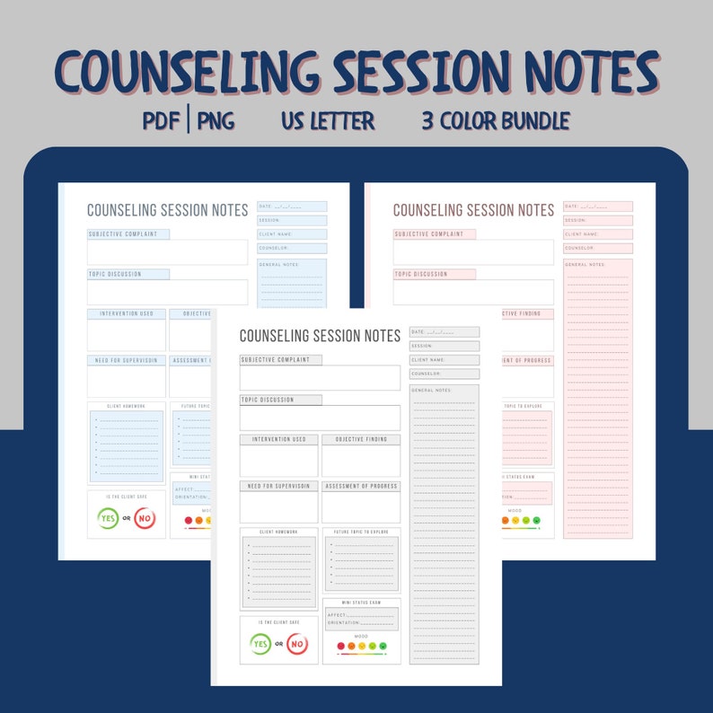Counseling Session Notes (bundle), Counseling Session Notes Form for ...