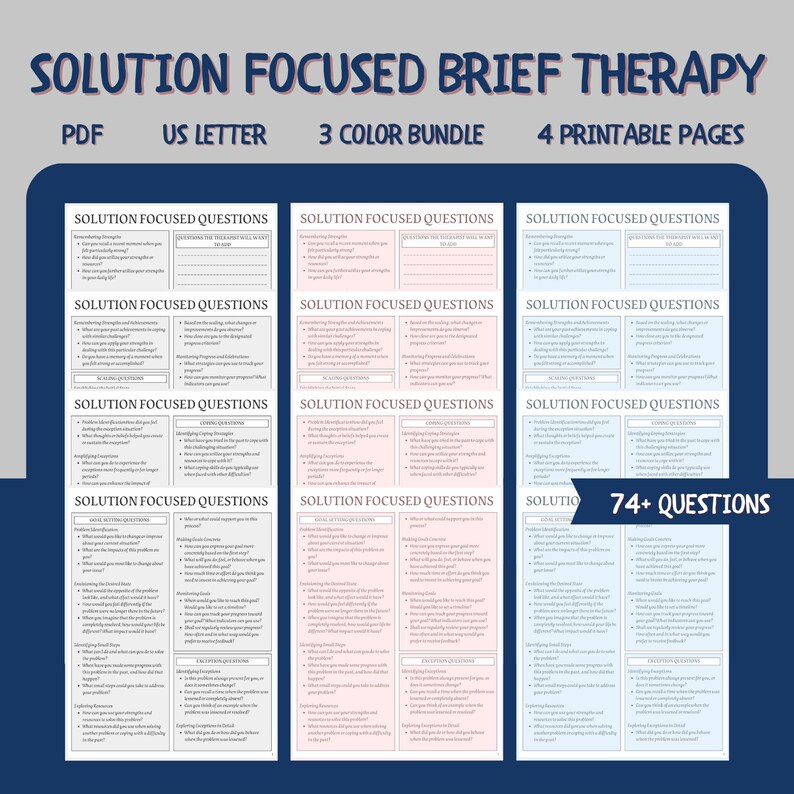 Solution Focused Therapy Questions Cheat Sheet (PDF) - Etsy