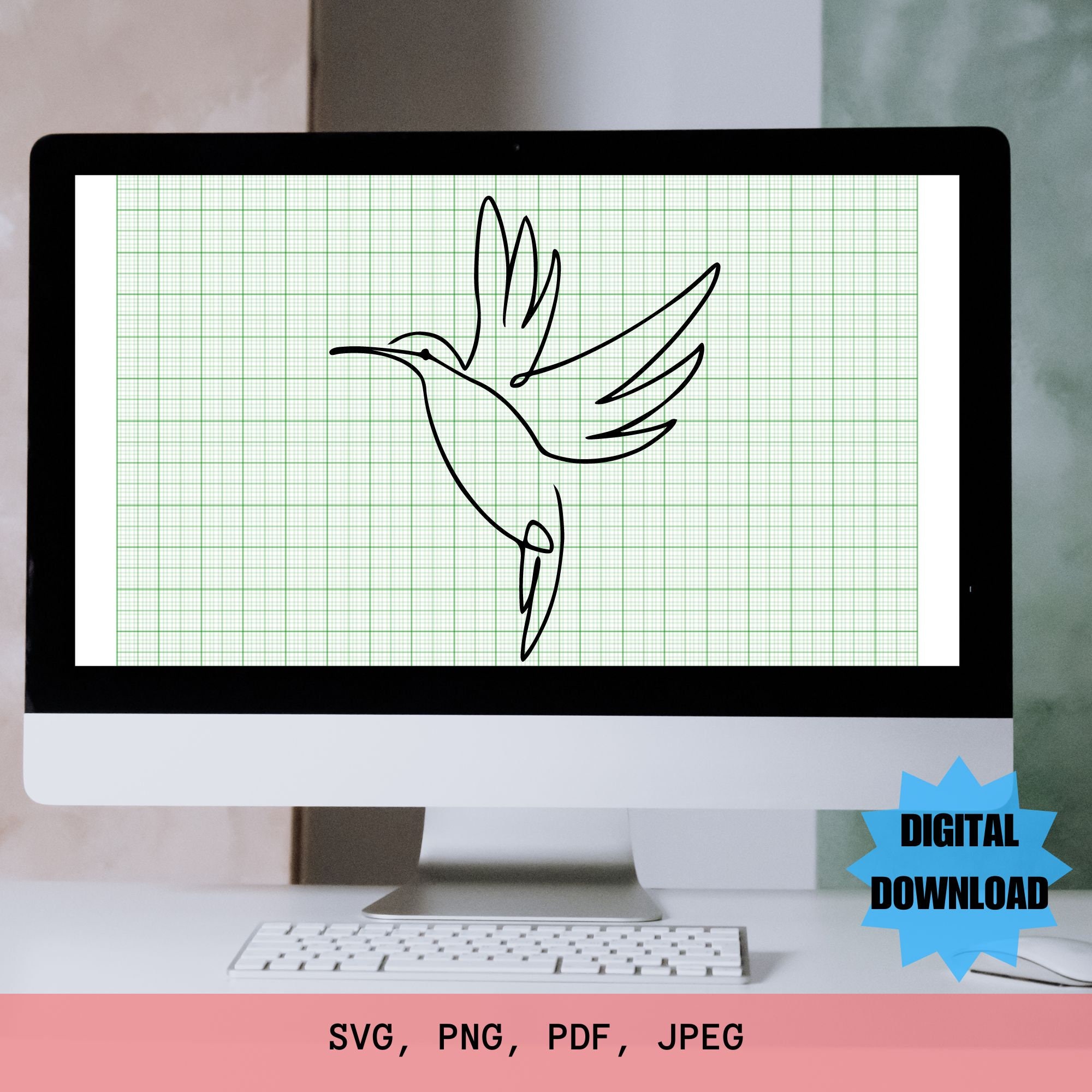 Single Line Hummingbird SVG Instant Download / Vinyl & Craft Cutting ...