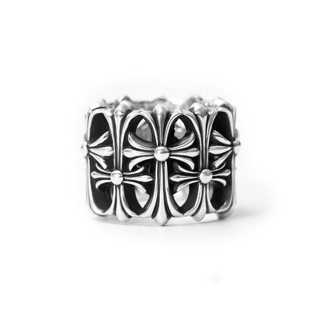 925 Silver Chrome Hearts Ring. Anniversary Gift. Unisex Ring. Unique ...