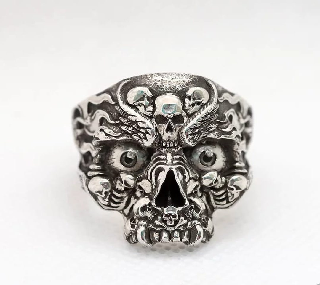 Skull Ring, Keith Richards Skull Ring, Unisex Skull Ring, 925 Silver ...