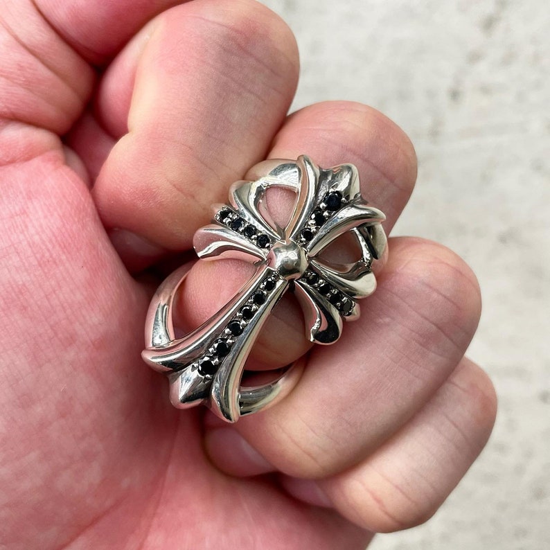 925 Silver Chrome Hearts Ring. Anniversary Gift. Unisex Ring. - Etsy