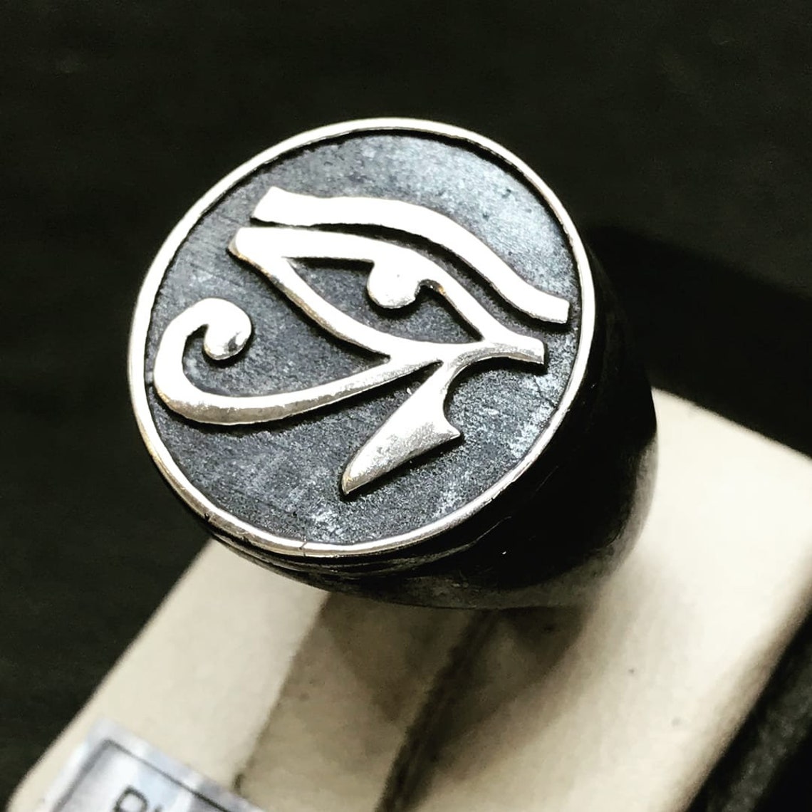 925 Silver Eye of Horus Signet Ring, Egyptian Protection Ring - Etsy