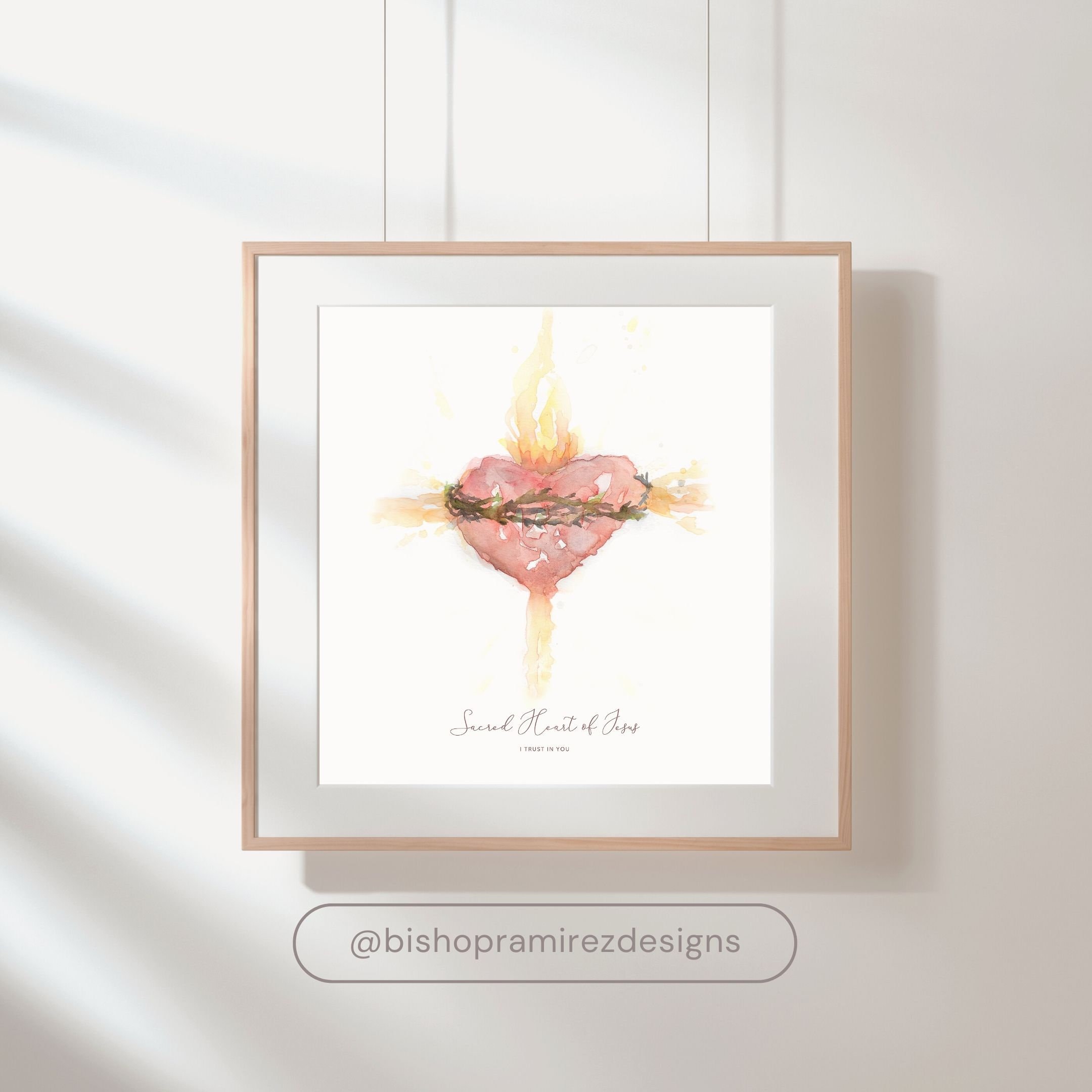 Holy Family 3 Hearts Bundle | Catholic Wall Art Decor | Jesus Mary ...