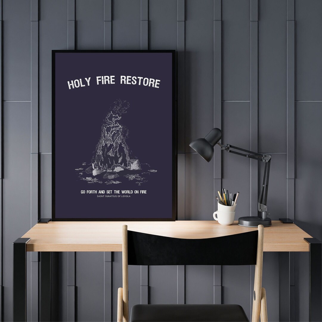 Holy Spirit Fire - Blue | Printable up to 16x20 | Catholic Wall Art ...