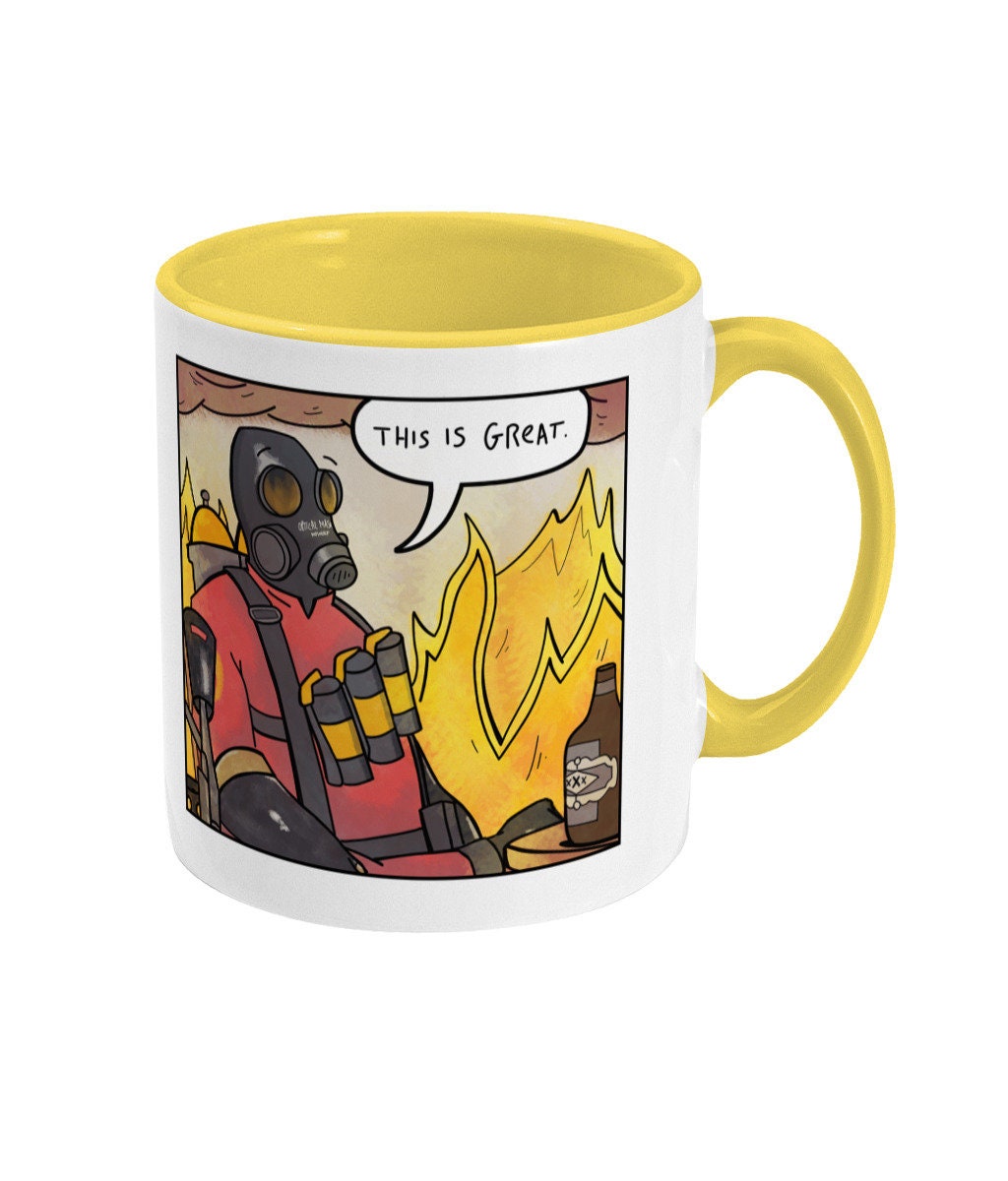TF2 Pyro this is Fine Parody / 2-tone Mug - Etsy